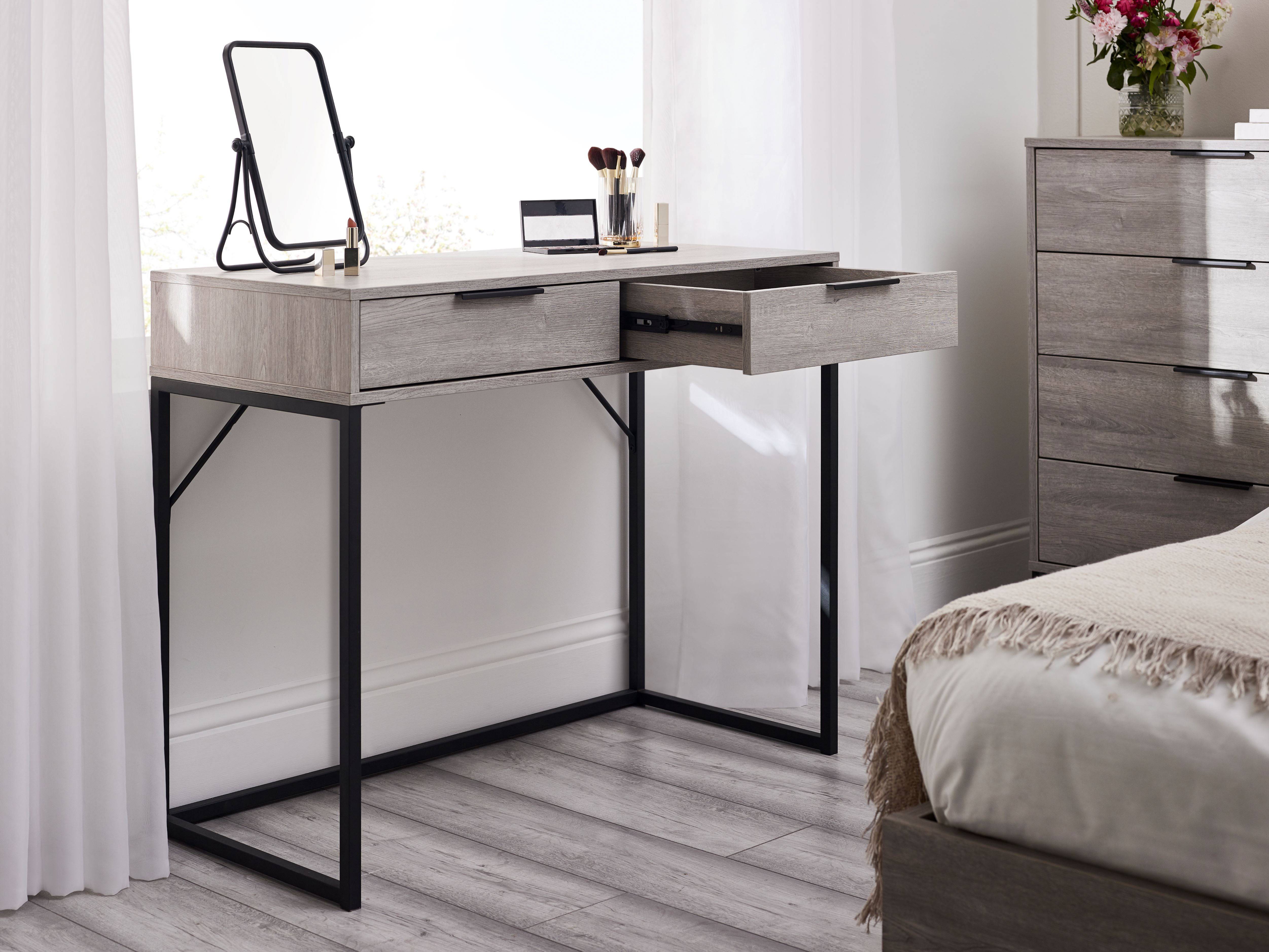 Buy Bali 2 Drawer Grey Oak Dressing Table - Blythe Living