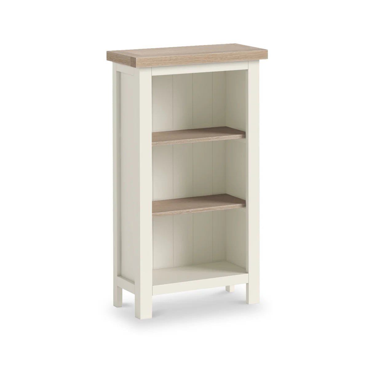 Modern Country Coconut White Small Bookcase with Shelves