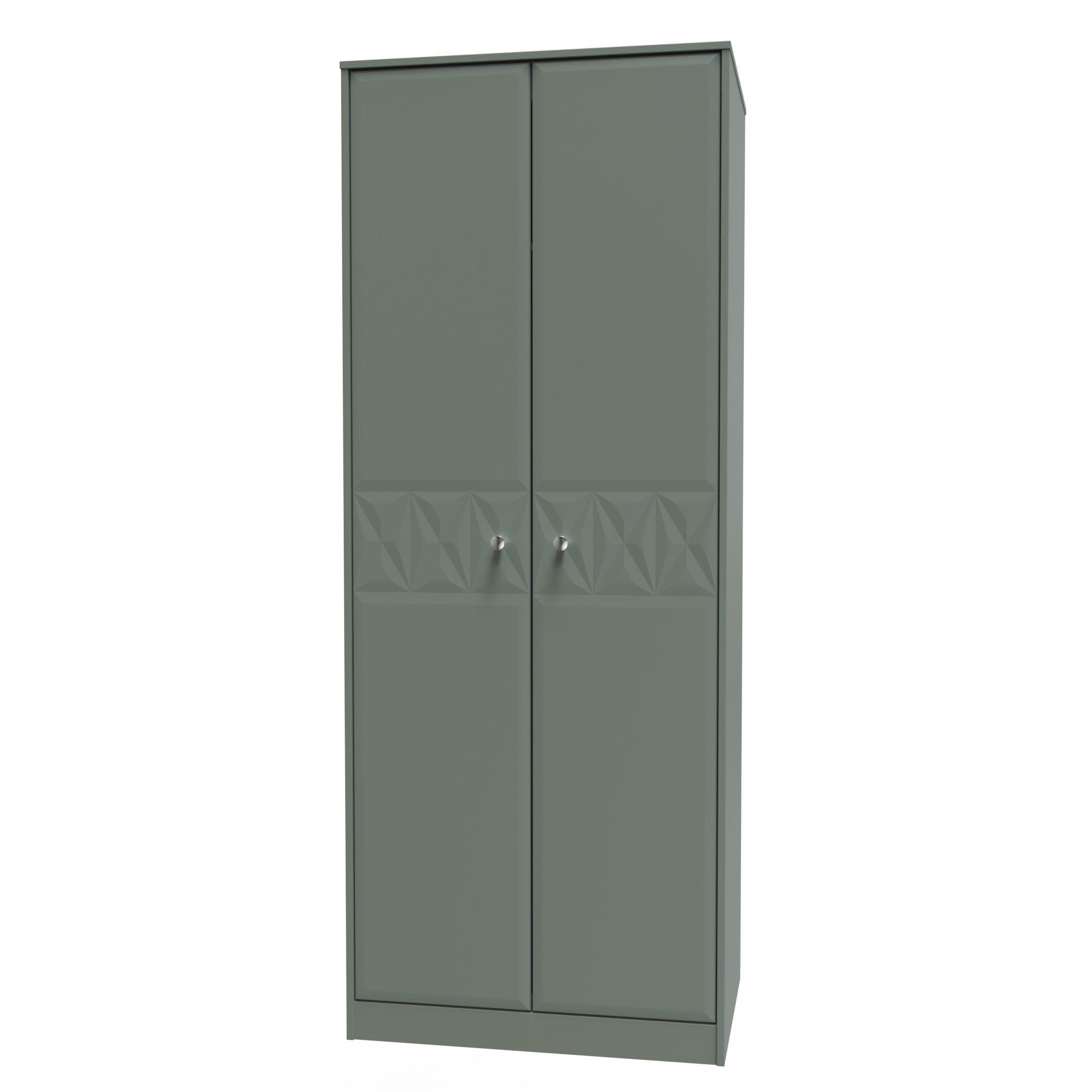 Buy Pixel Tall Plain Wardrobe in Reed Green Colour - Blythe Living