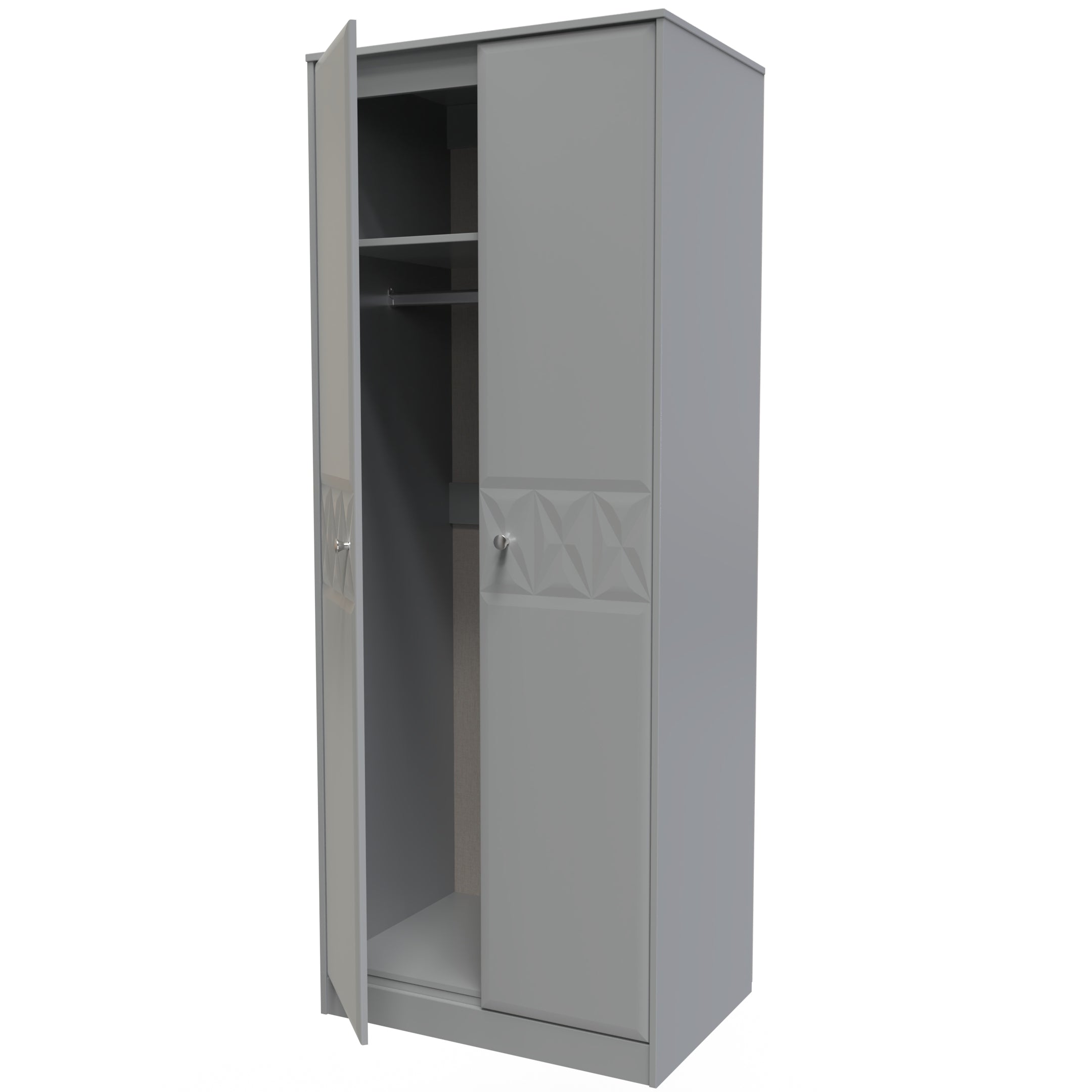 Buy Pixel Tall Plain Wardrobe in Shadow Matt Colour - Blythe Living